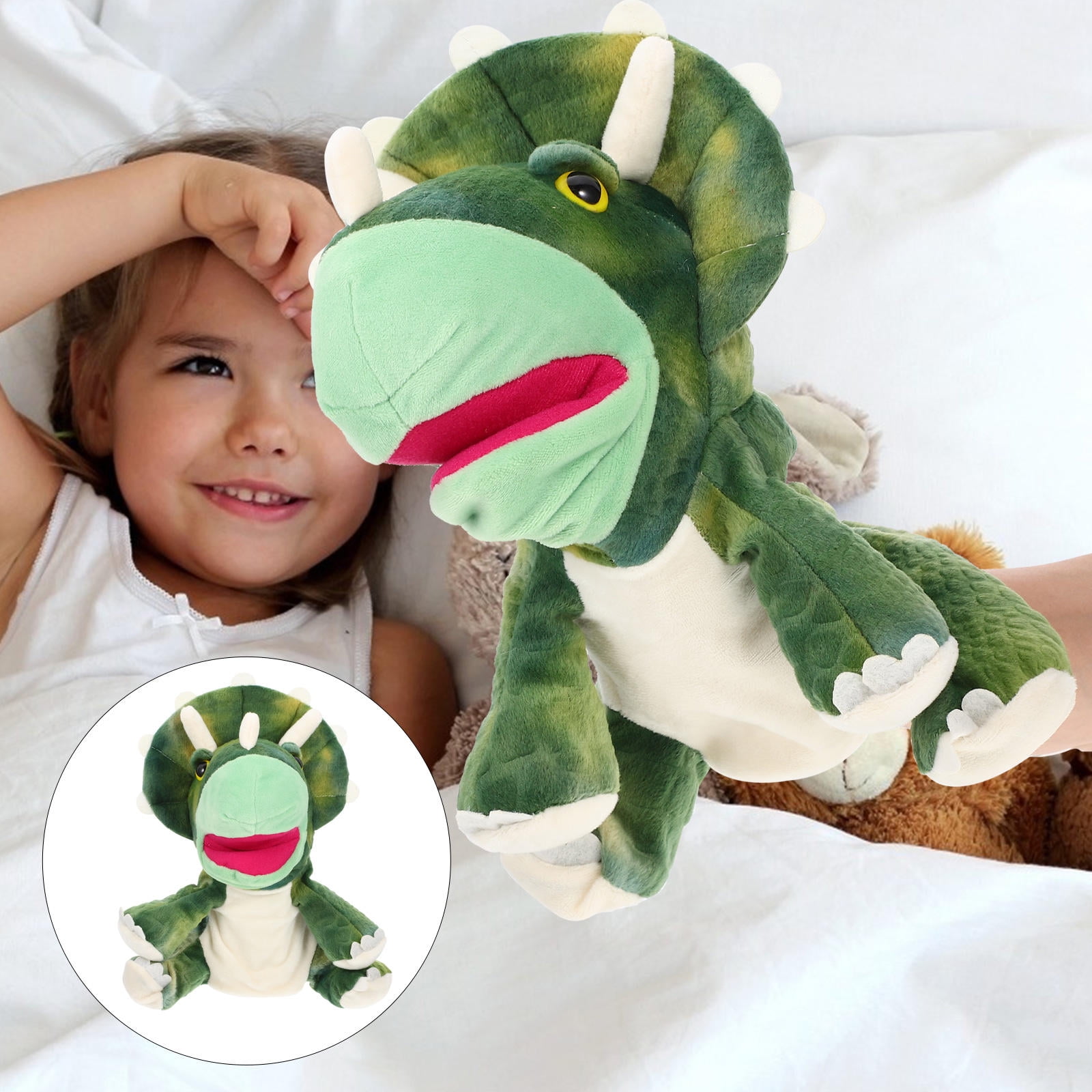 WHAMVOX Ventriloquism Hand Puppet Dinosaurs Interactive Child Green ...