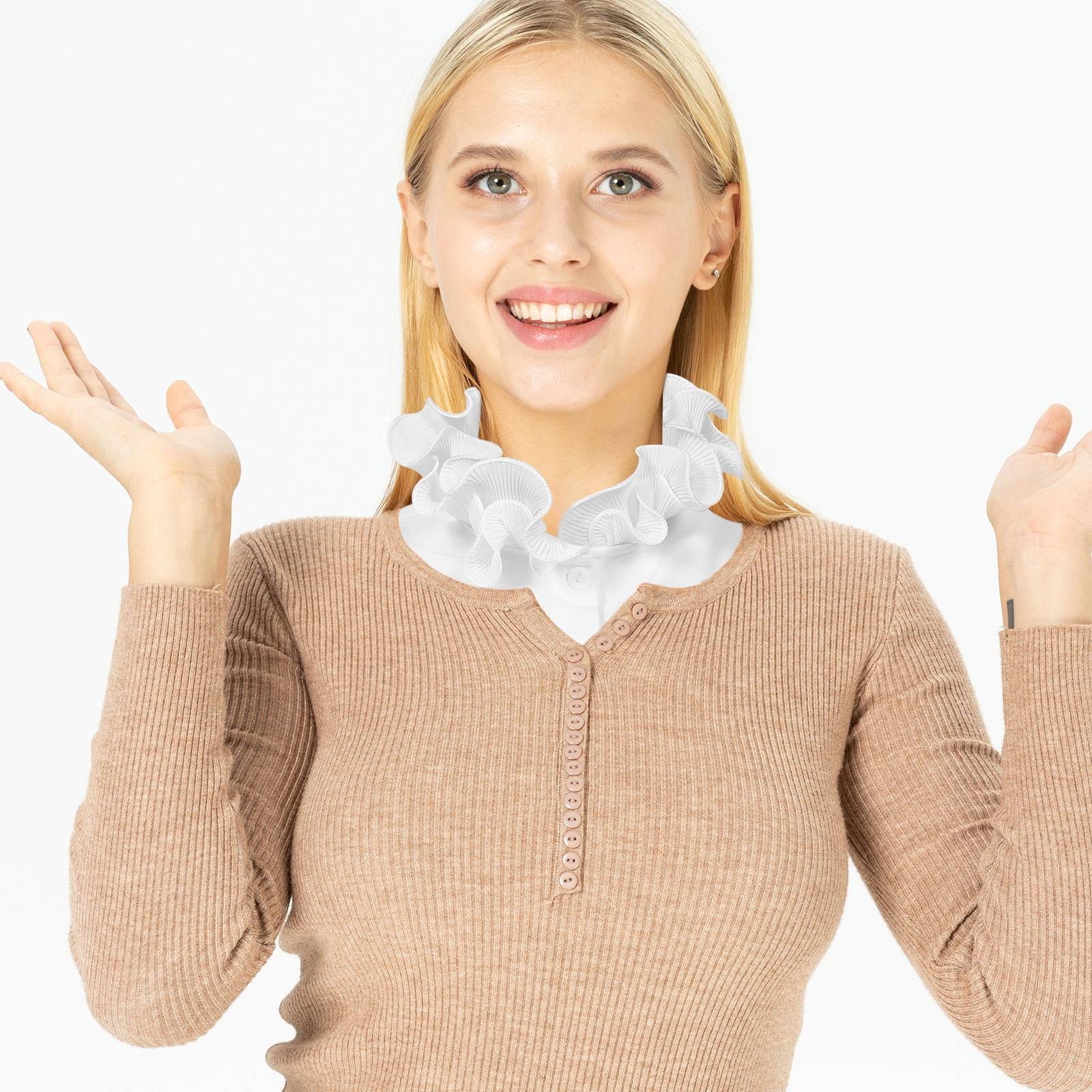 WHAMVOX Versatile Women Ruffle Faux Collar Detachable Neck Ruffle And ...