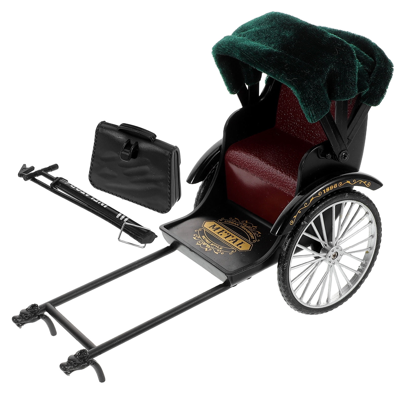 WHAMVOX Vintage Jinrikisha Model Alloy Rickshaw Figurine Creative ...