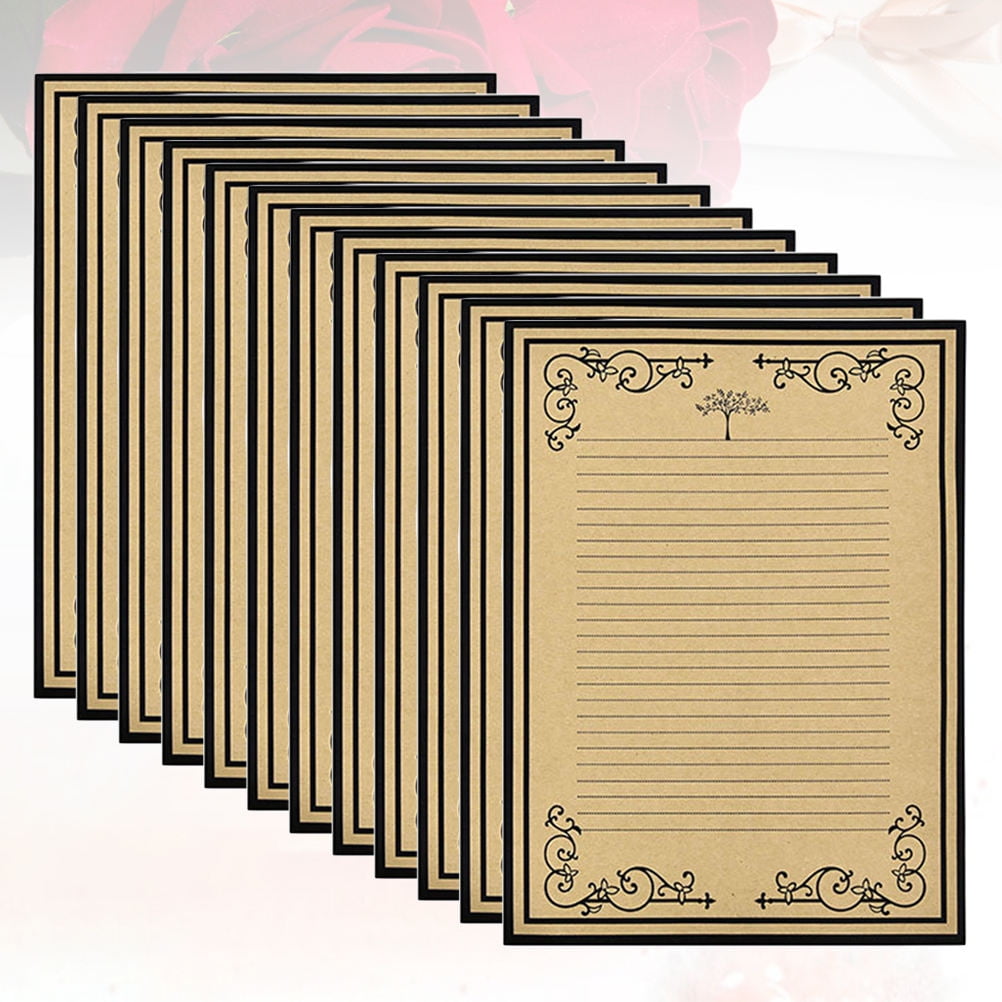 WHAMVOX Vintage Kraft Writing Paper for Letter and Notes with Beautiful ...