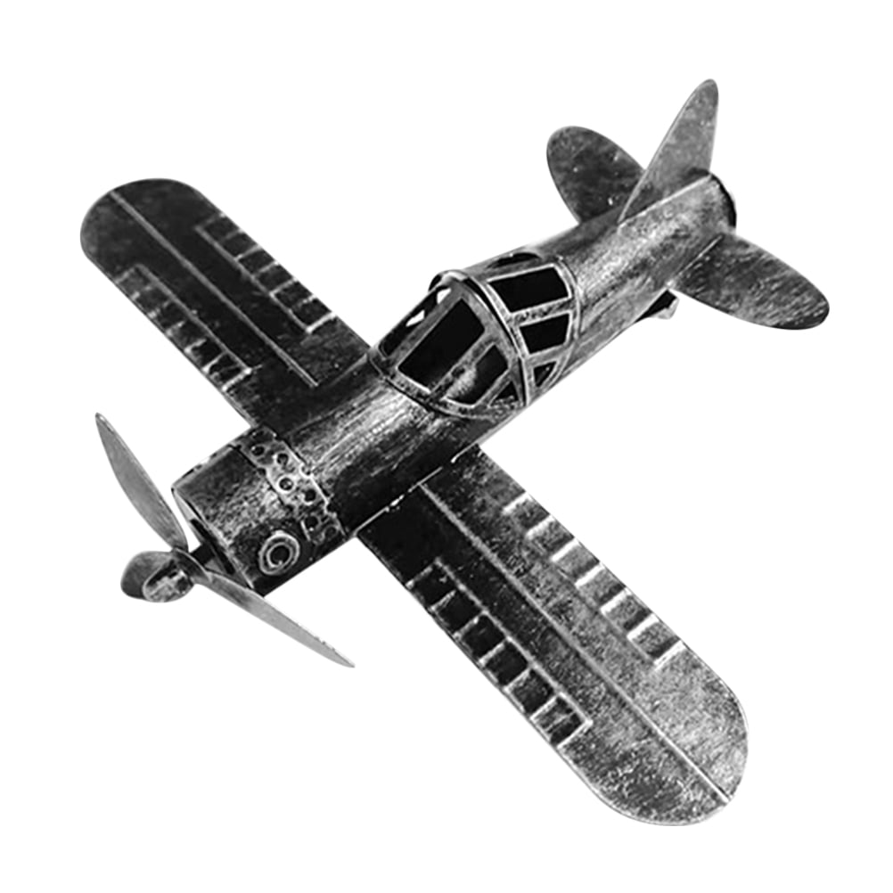 WHAMVOX Vintage Metal Plane Model Airplane Decorations Toy Aircraft ...