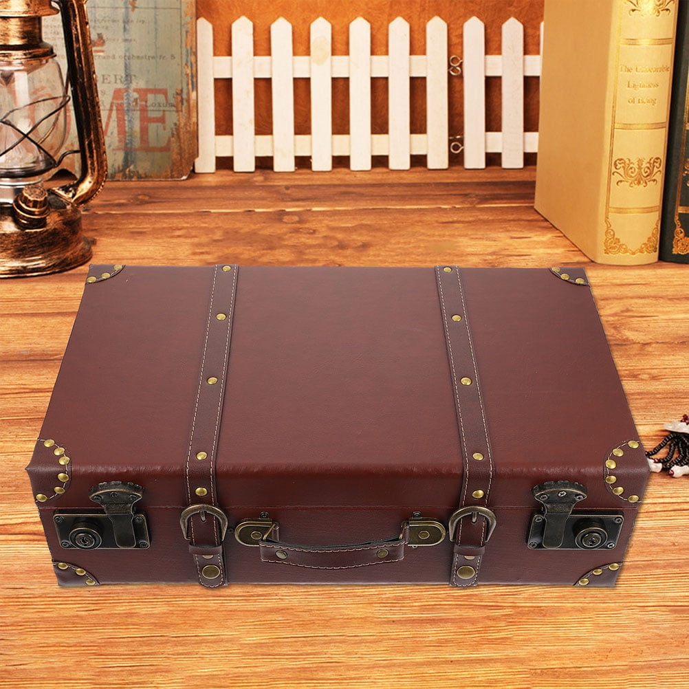 WHAMVOX Vintage Suitcase Storage Box for Photos and Souvenirs Brown ...