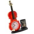 WHAMVOX Violin Figurine Tabletop Violin Clock with Pen Holder Violin ...
