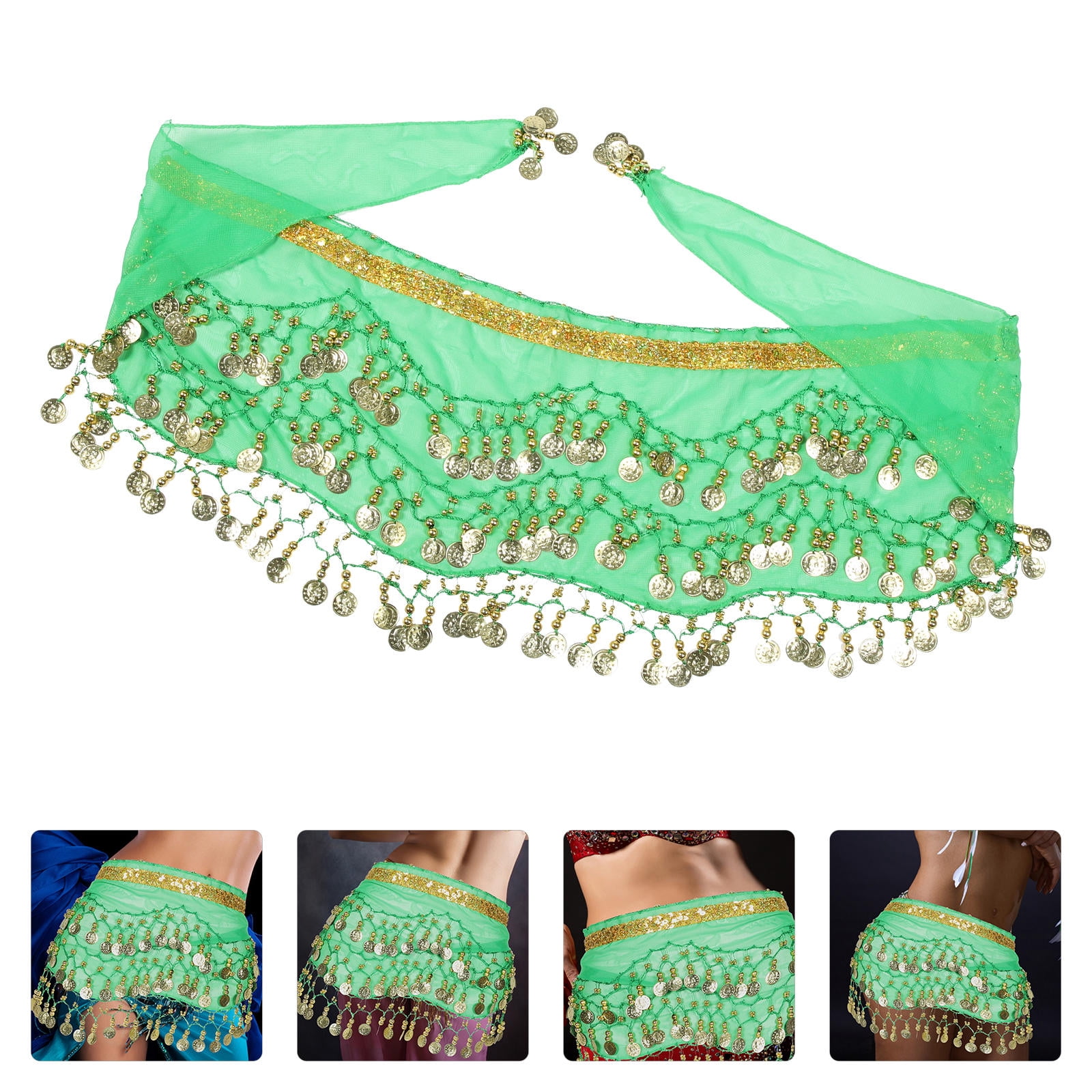 WHAMVOX Waist Chain Belt Dance Skirts Scarf Hip Belly Dancer Outfit ...
