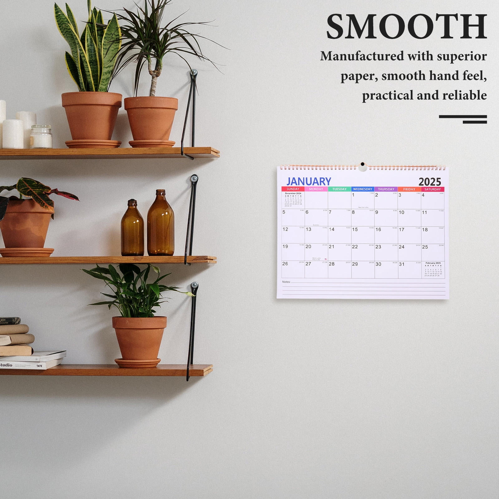 WHAMVOX Wall Calendar Schedule Notes Poster Dry Erase Desktop Office ...