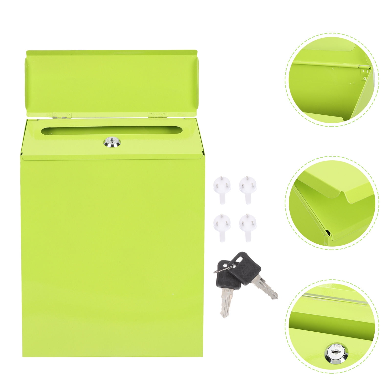 WHAMVOX Wall Letter Box Lockable Modern Mailbox Retro Decor Office ...