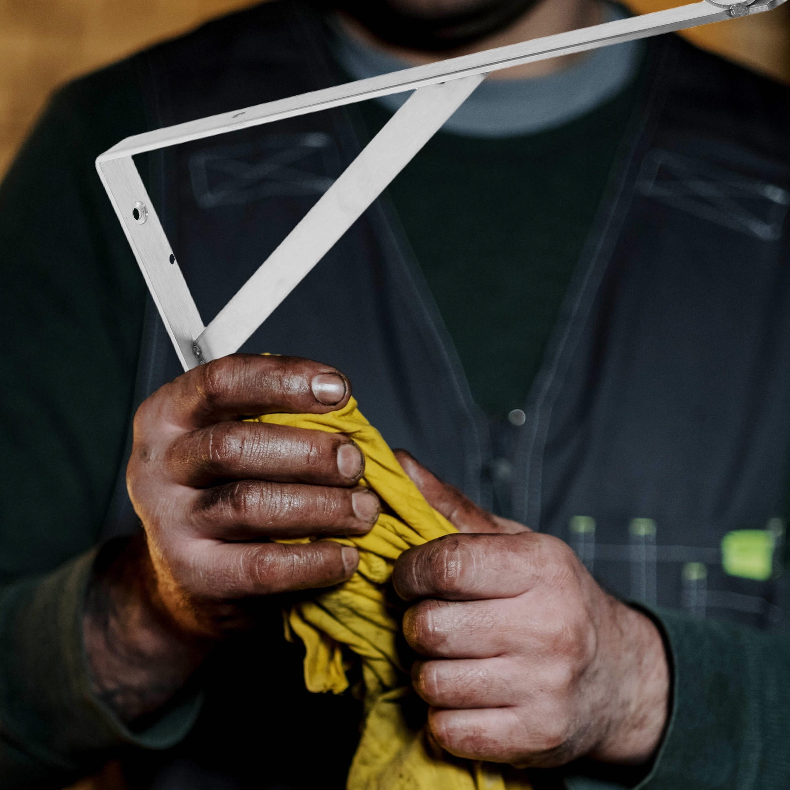 WHAMVOX Wall Mount Stainless Steel Closet Rod Brackets Shelf Brackets ...