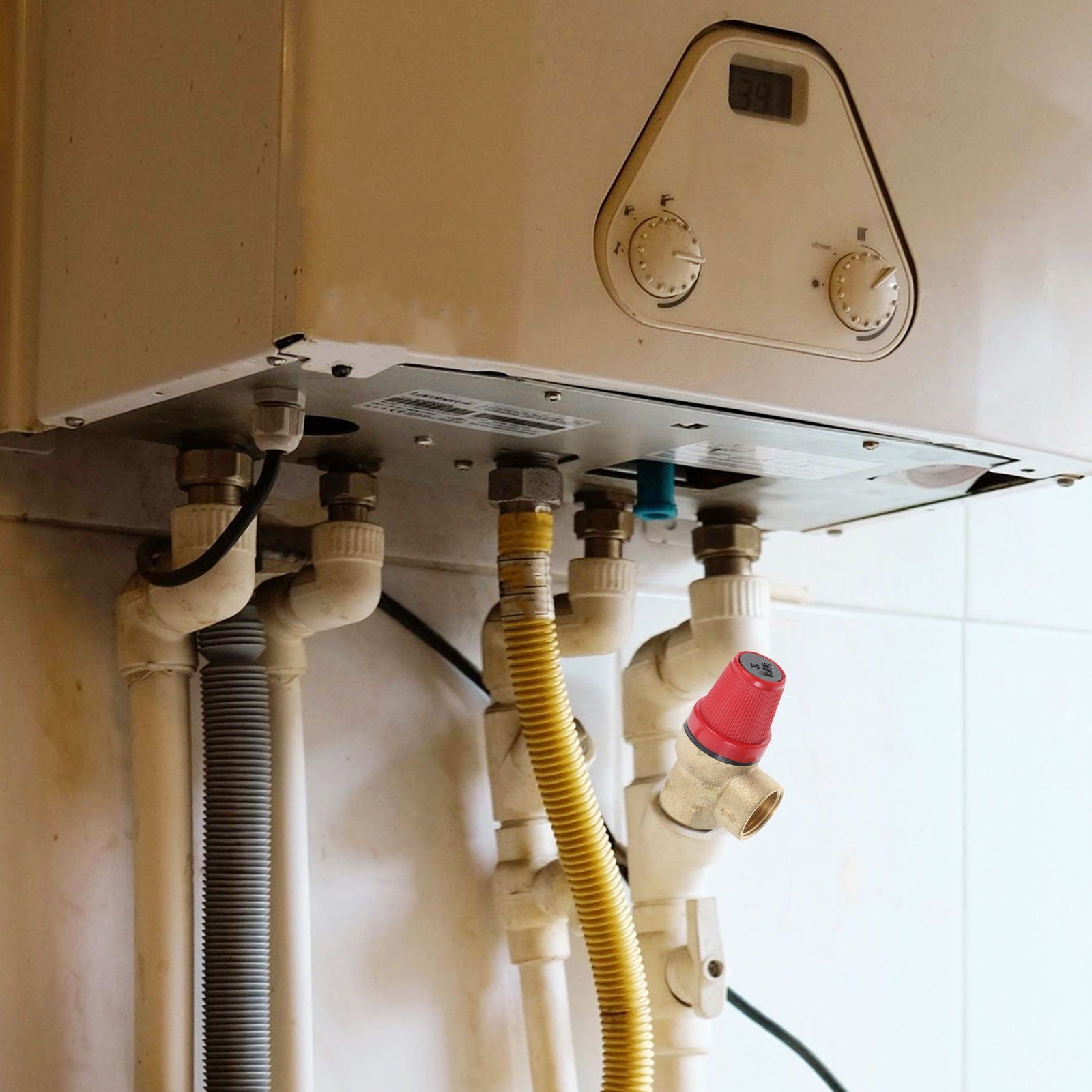 WHAMVOX Wall-mounted Boiler Pressure Relief Valve DN15 Brass Pressure ...