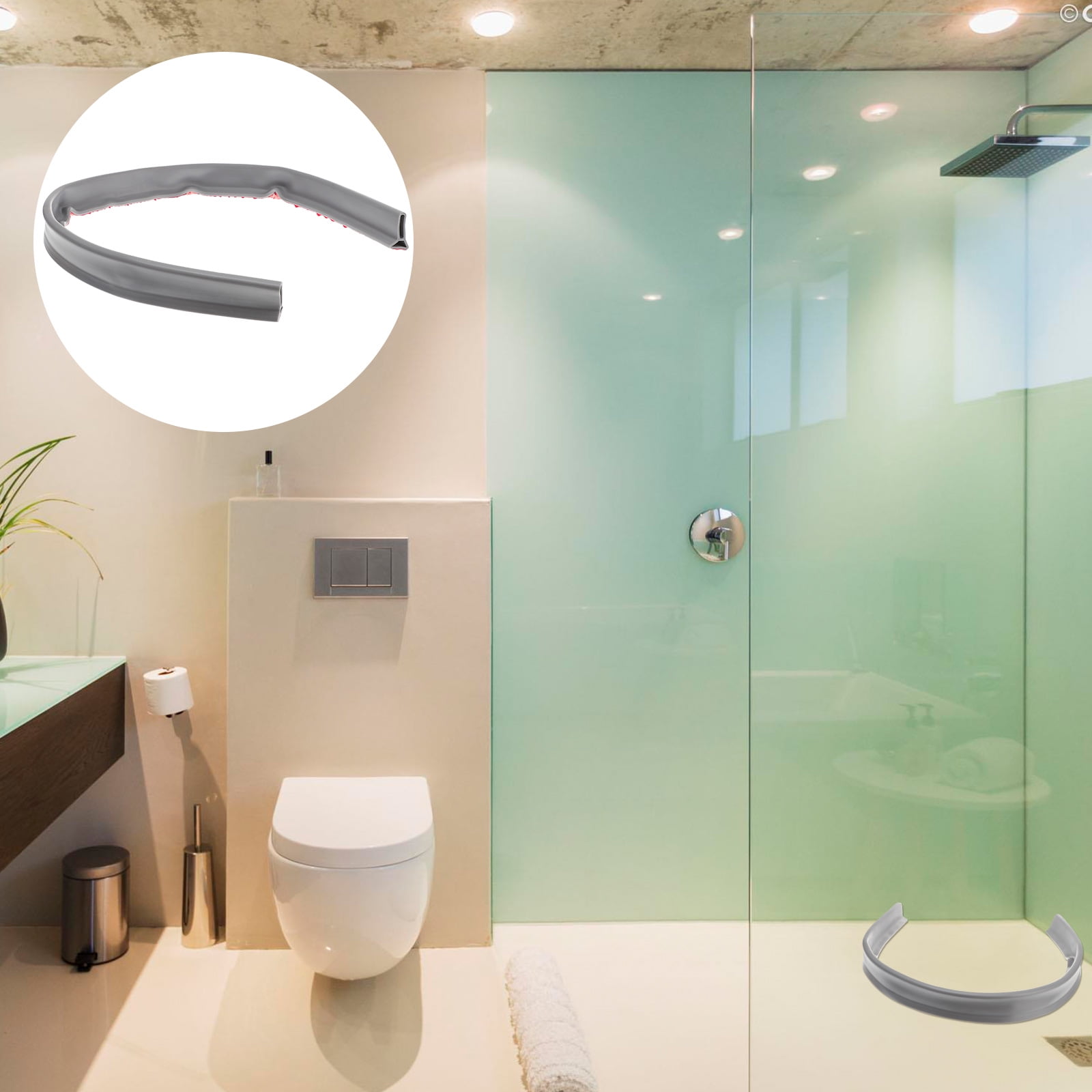 WHAMVOX Water barrier for Bathroom Shower Baffle Strip Blocker ...