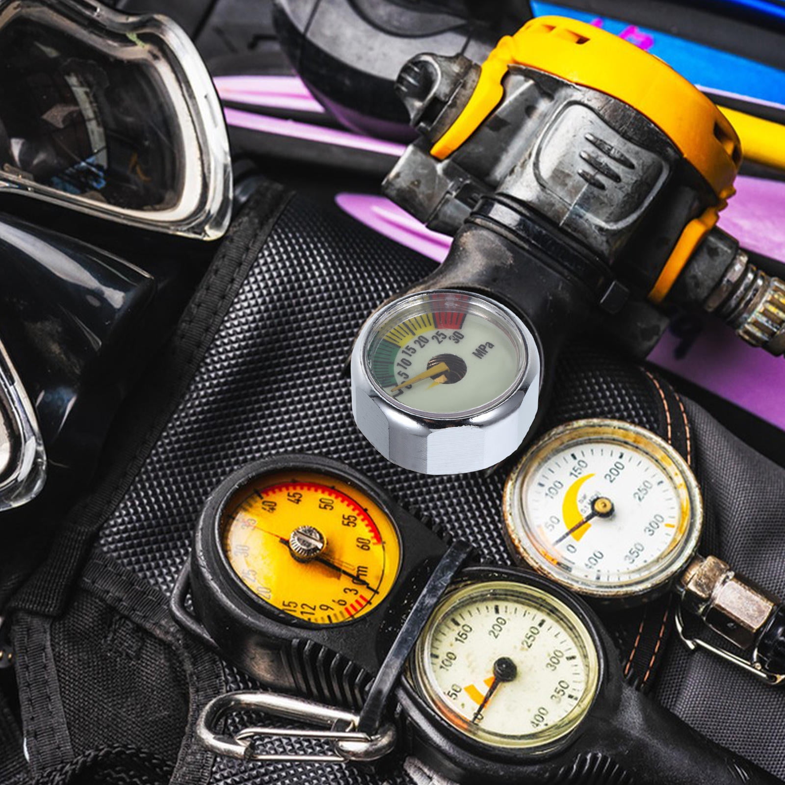 WHAMVOX Waterproof Dive Tank Pressure Gauge Night Glow Scuba Depth ...