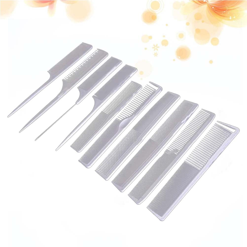 WHAMVOX White ABS Hair Comb 10 Piece Set for Hair Styling Smoothly ...