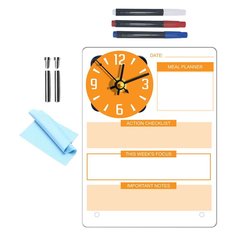 WHAMVOX White Board Dry Erase Digital Wall Clock Erasable Desk ...