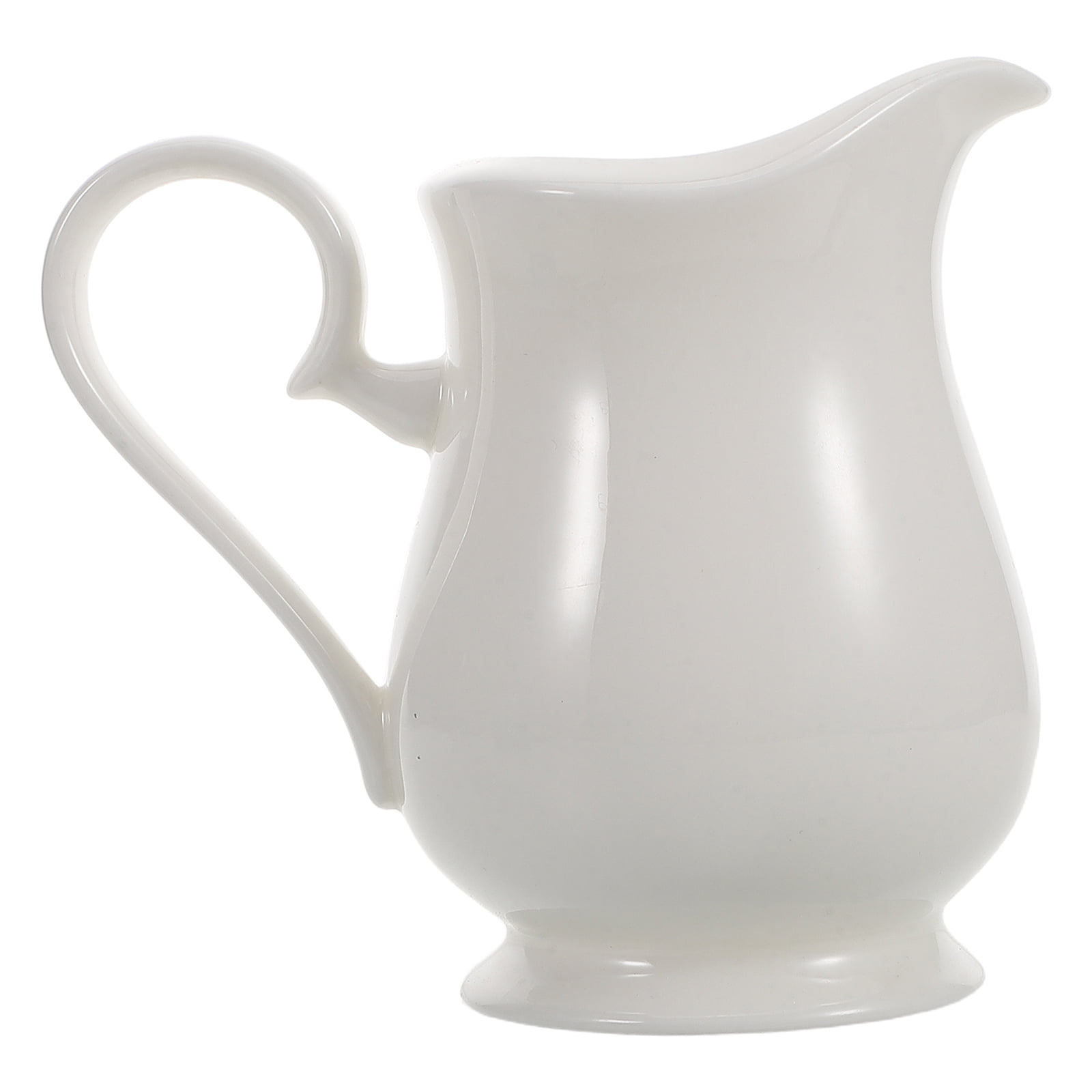 WHAMVOX White Ceramic Creamers With Handle Small Syrup Pitcher For Farmhouse Coffee Milk Sauces ...