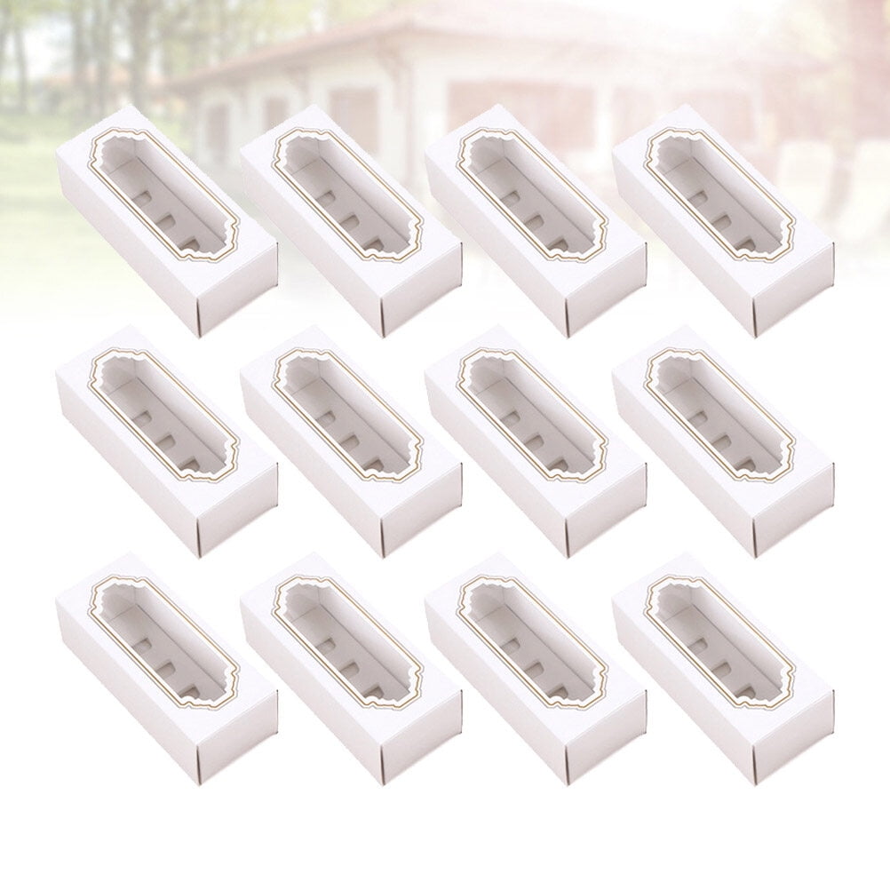 WHAMVOX White Paper Macaron Boxes with Clear Window for Cupcakes and ...