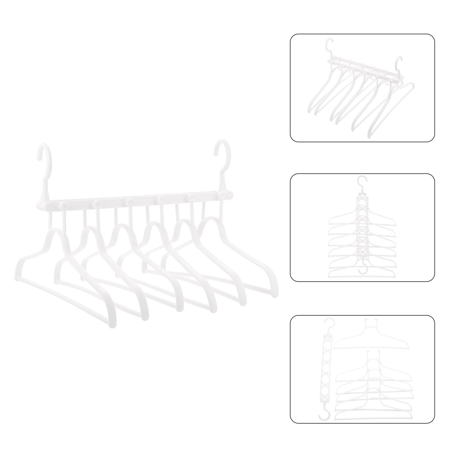 WHAMVOX White Plastic Clothes Hanger for Small Closet Organization with ...