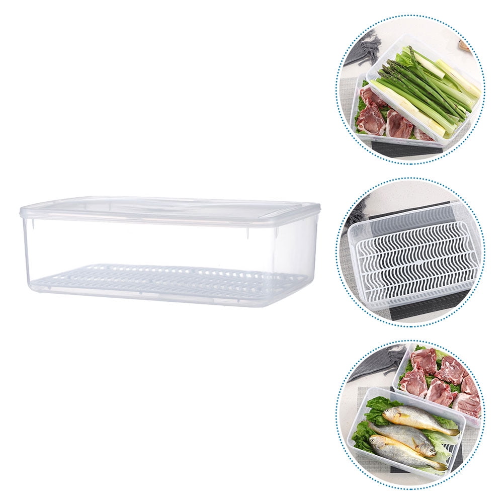 WHAMVOX White Plastic Food Storage Box for Kitchen and Fridge with ...