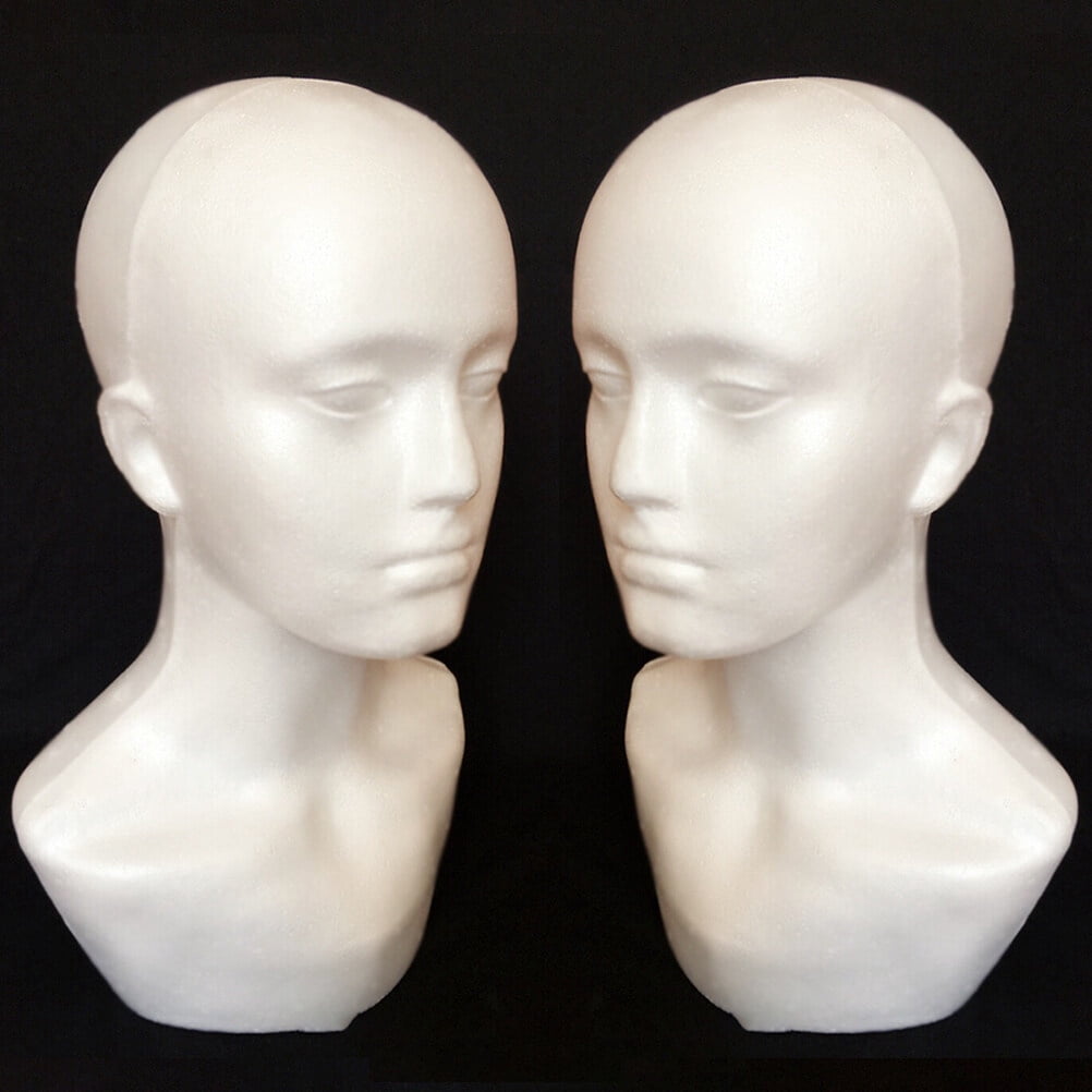 WHAMVOX White Plastic Manikin Head Stand for Displaying Hats and Wigs ...