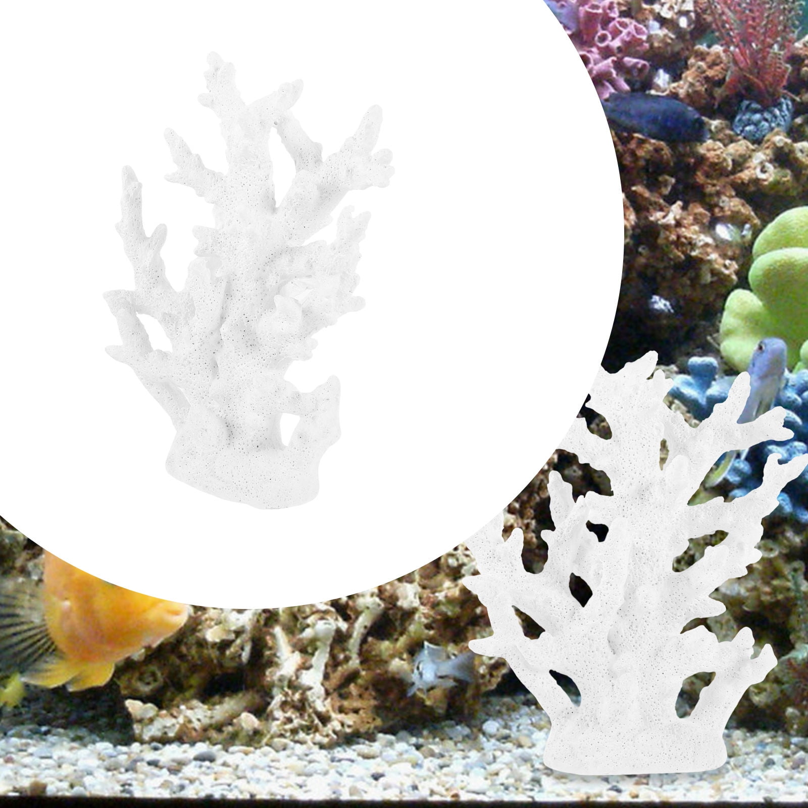 WHAMVOX White Resin Coral Decoration for Fish Tank and Aquarium Craft ...