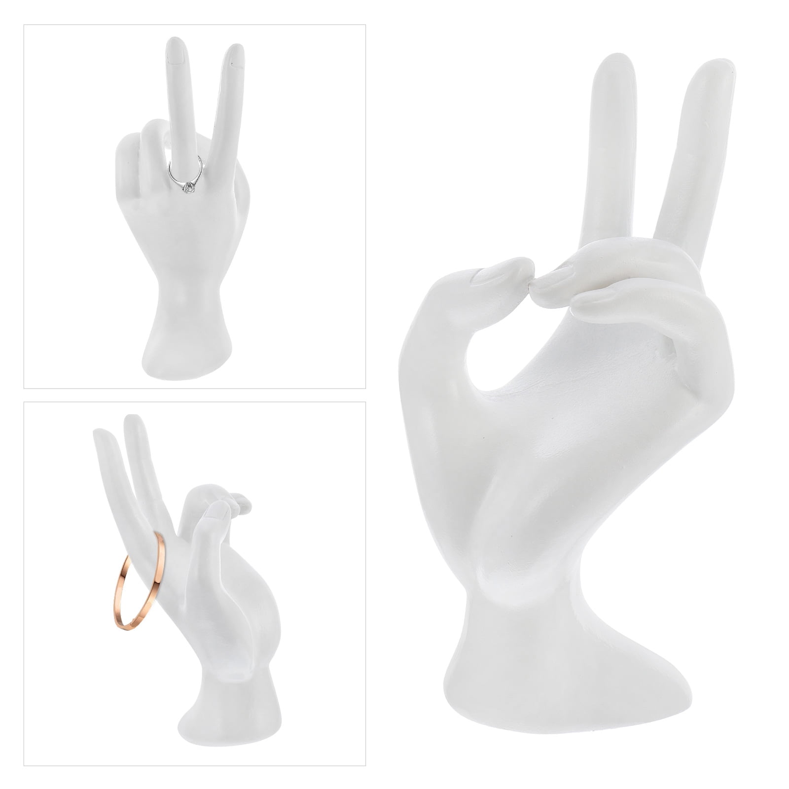 WHAMVOX White Resin Hand Model Ring Stand for Showcase Excellent Craft ...