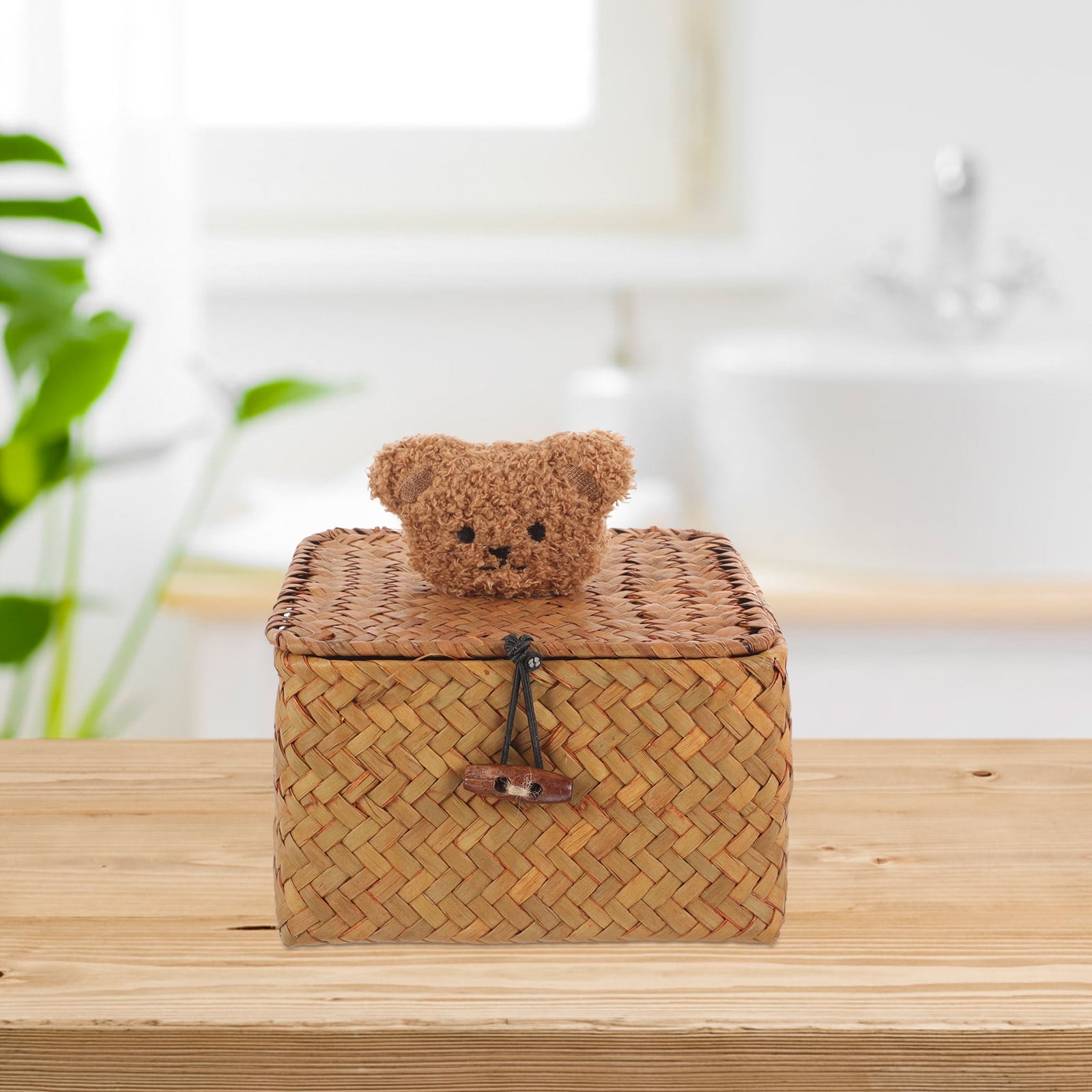 WHAMVOX Wicker Baskets Straw Storage Box Square Organizer Basket 14 ...