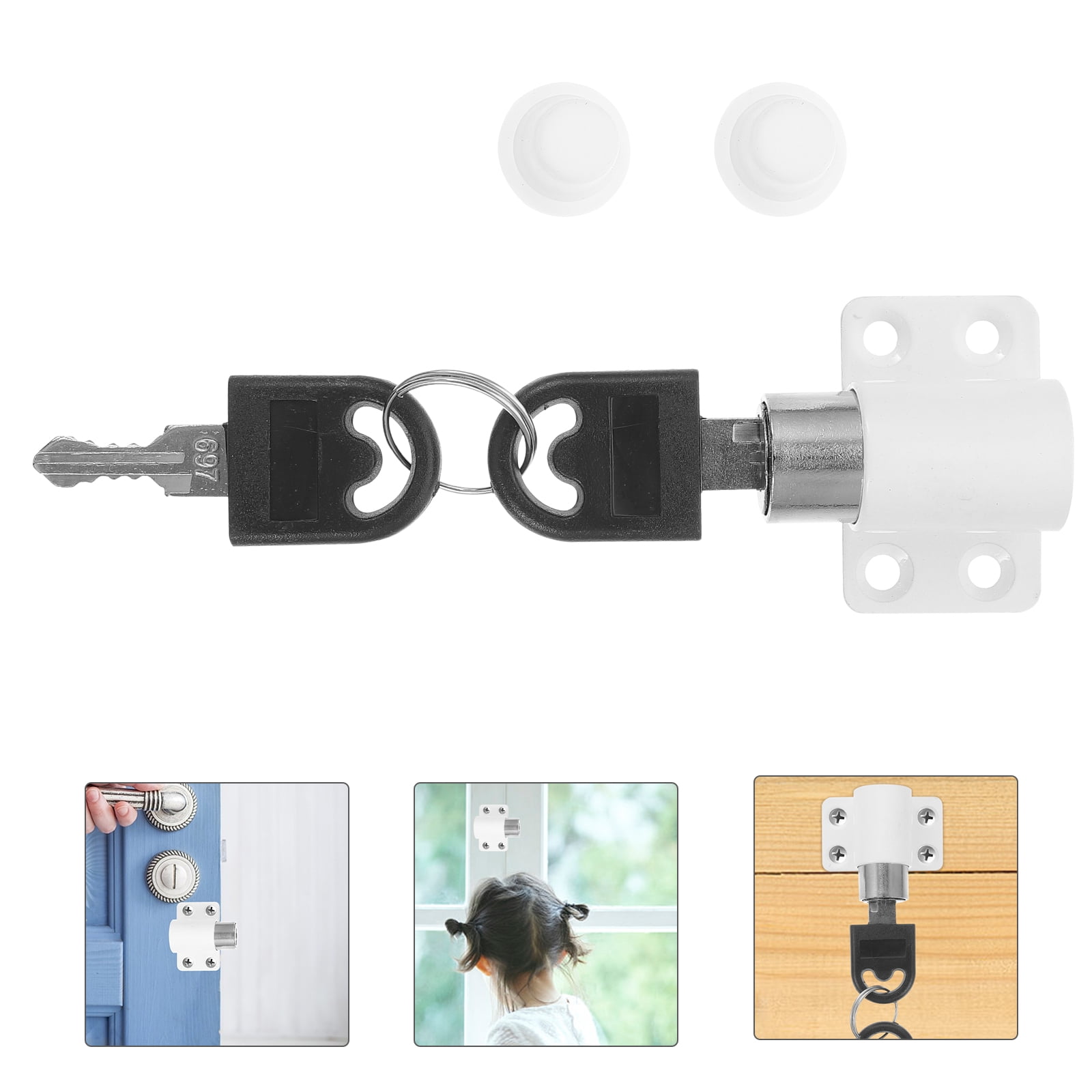 WHAMVOX Window Safety Lock Child Latch Removable Sash Baby Door White ...