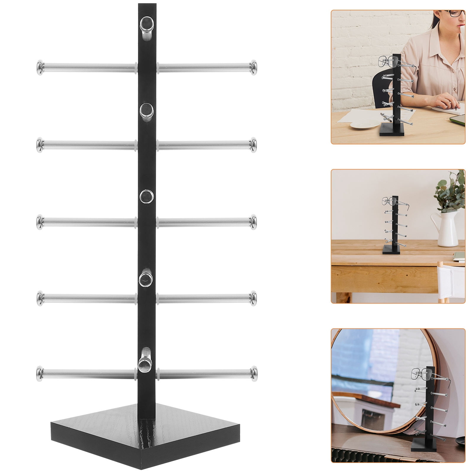 WHAMVOX Wood Glasses Display Stand Sunglasses Organizer Desktop Eyewear ...