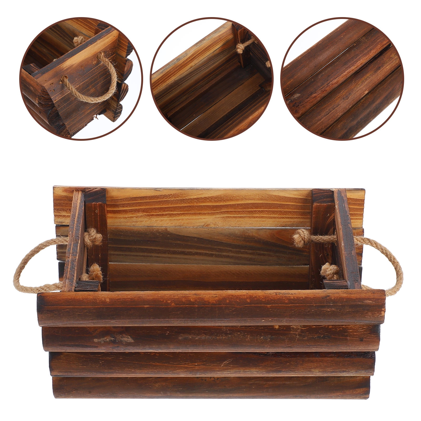 WHAMVOX Wood Rectangle Planter Box Flower Pot Wooden Planters ...