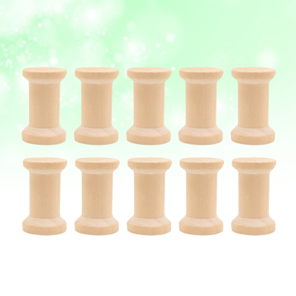 WHAMVOX Wood Spools for Craft Unfinished Beige Plastic Spool Great for ...