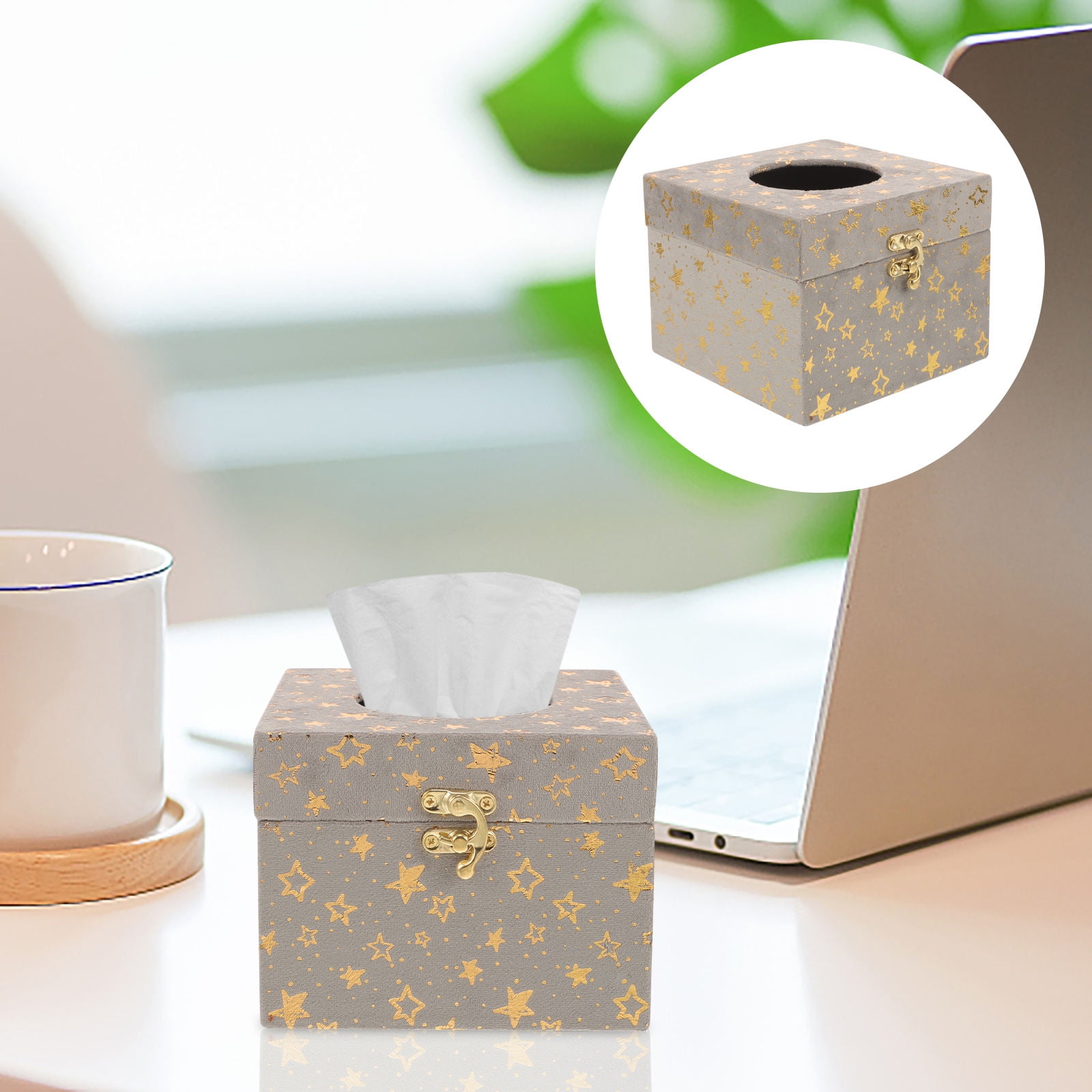 WHAMVOX Wood Tissue Holder for Storage Use with Ample Capacity and ...