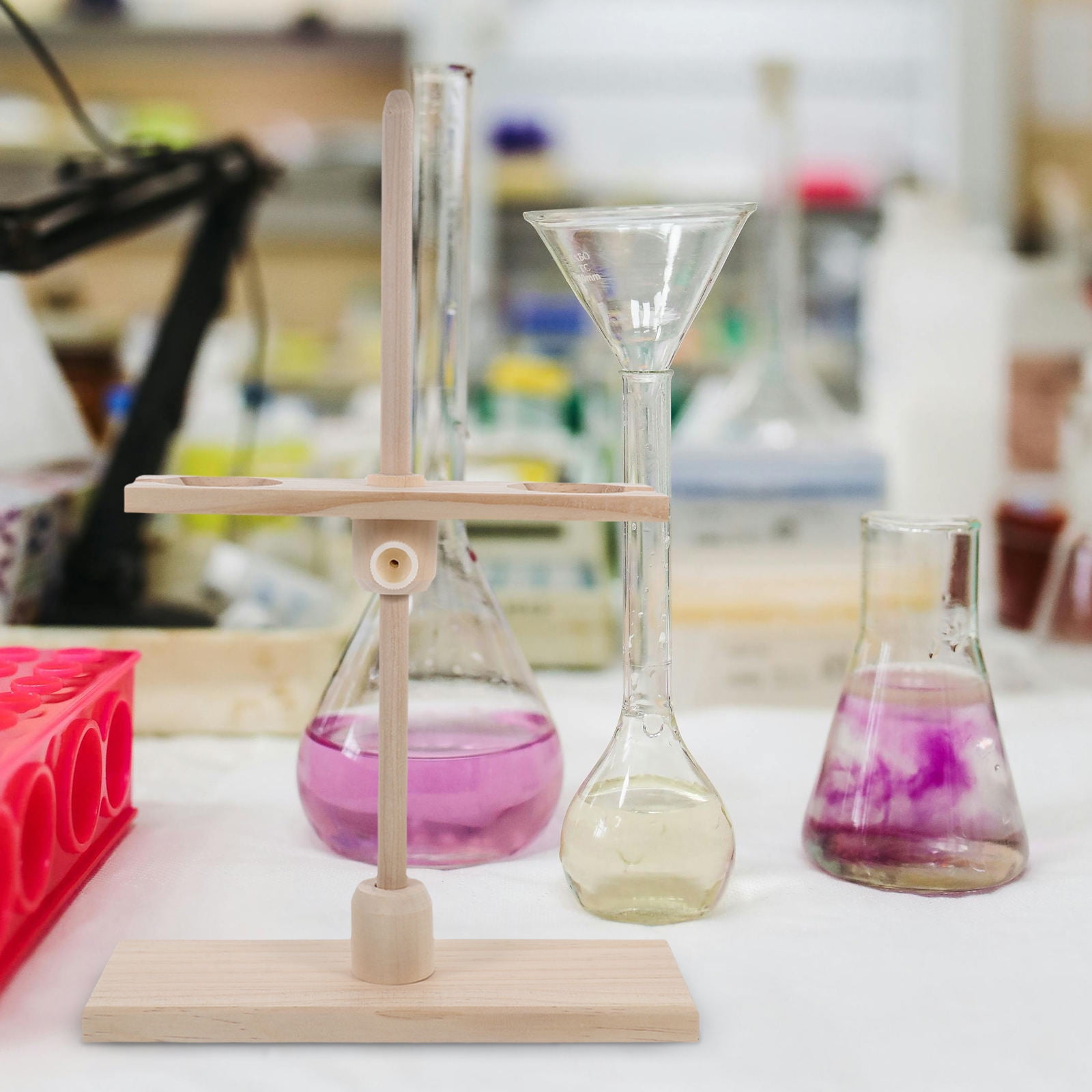 WHAMVOX Wooden Adjustable Height Funnel Rack with 2-Holes Versatile ...