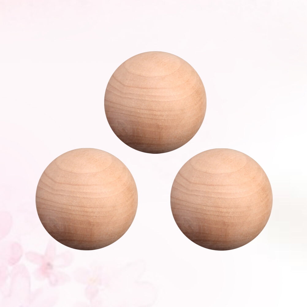 WHAMVOX Wooden Balls for Decor Khaki Color Solid Wood Craft Perfect for ...