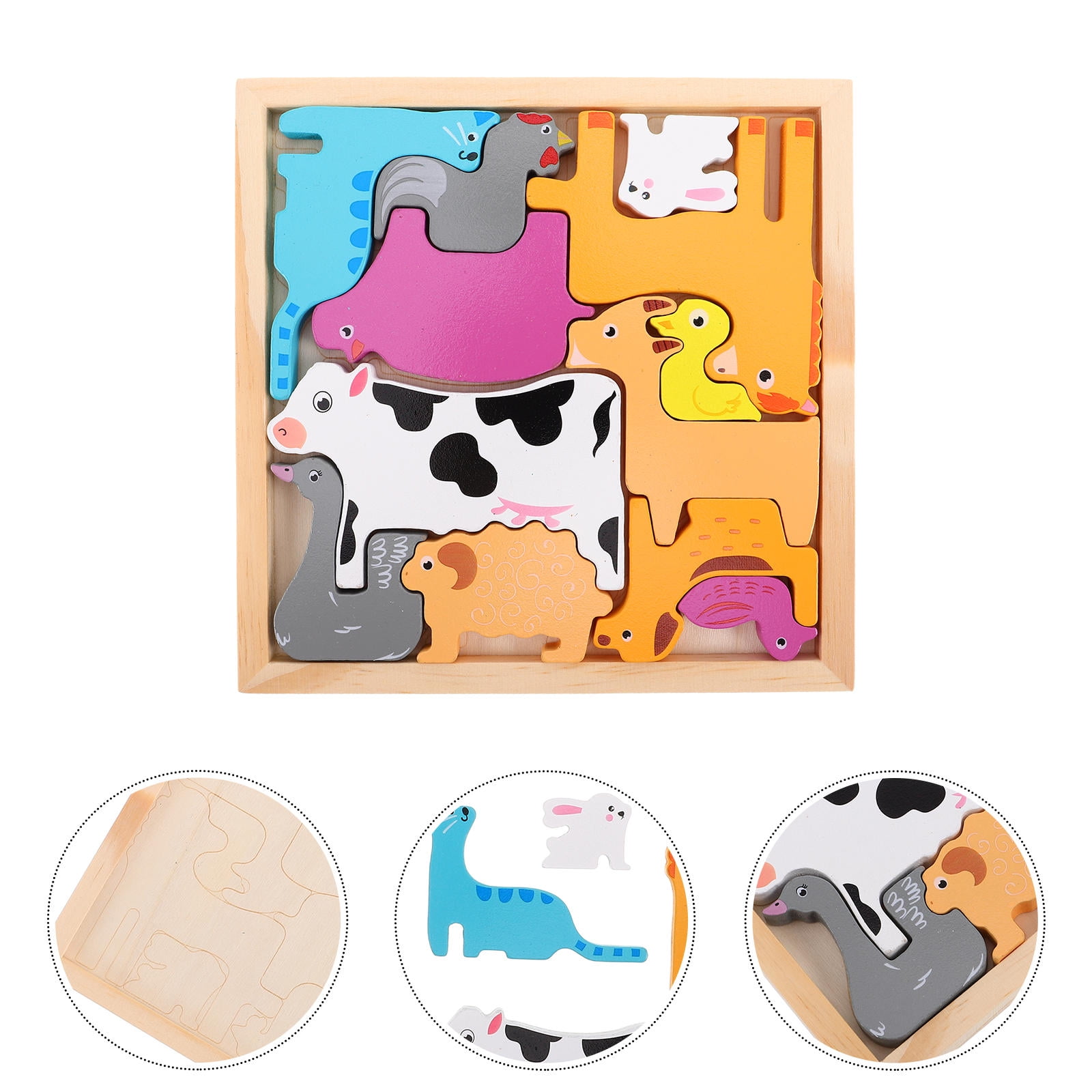 WHAMVOX Wooden Combination Blocks Puzzle Toy for Kids Intellectual ...