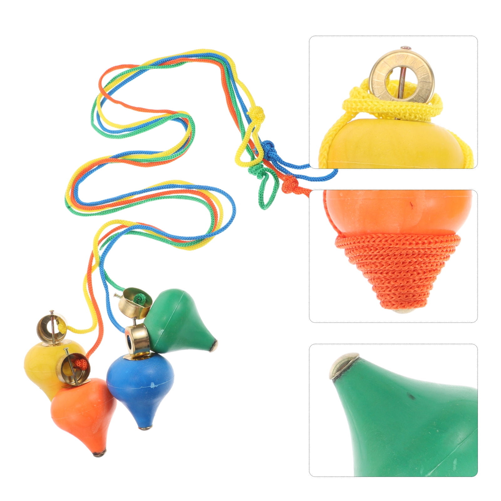 WHAMVOX Wooden Gyroscope Toy for Kids with Pull String Retro Spinning ...