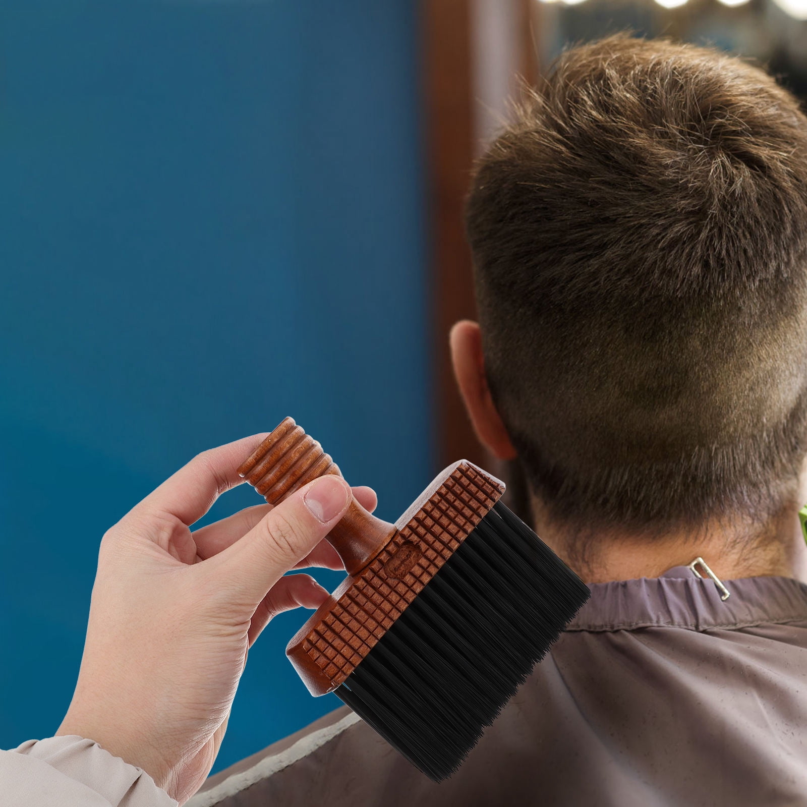 WHAMVOX Wooden Handle Brush Hair Cleaner Haircut Barber Cleaning ...