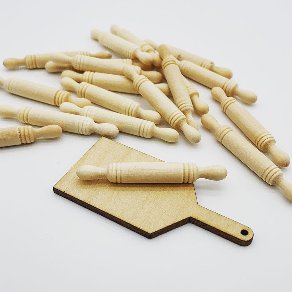 WHAMVOX Wooden Miniature Toy Set Beige Color Simple Design for Kids Use ...