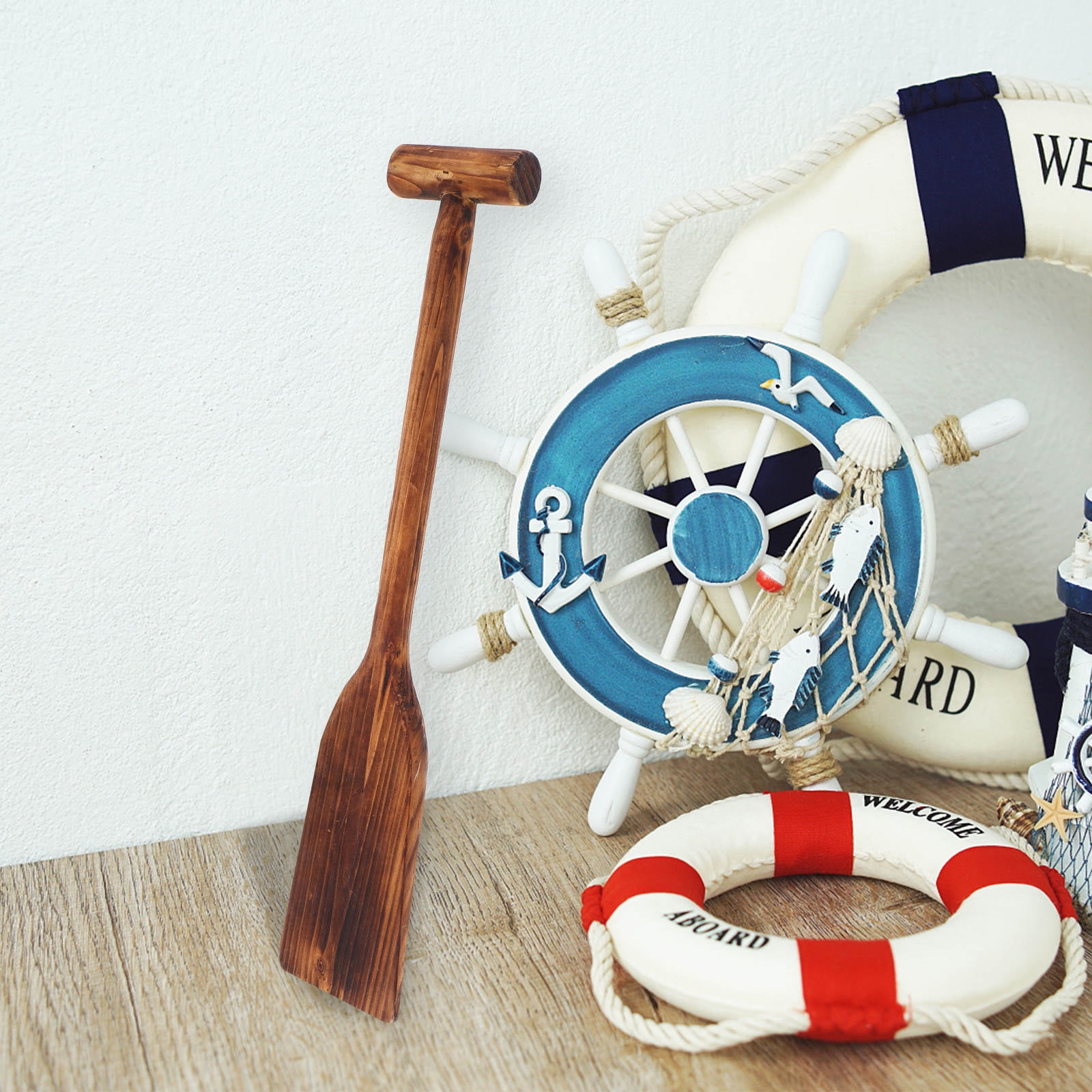 WHAMVOX Wooden Paddle Wall Decor for Boat Use Multi Color Retro Style ...