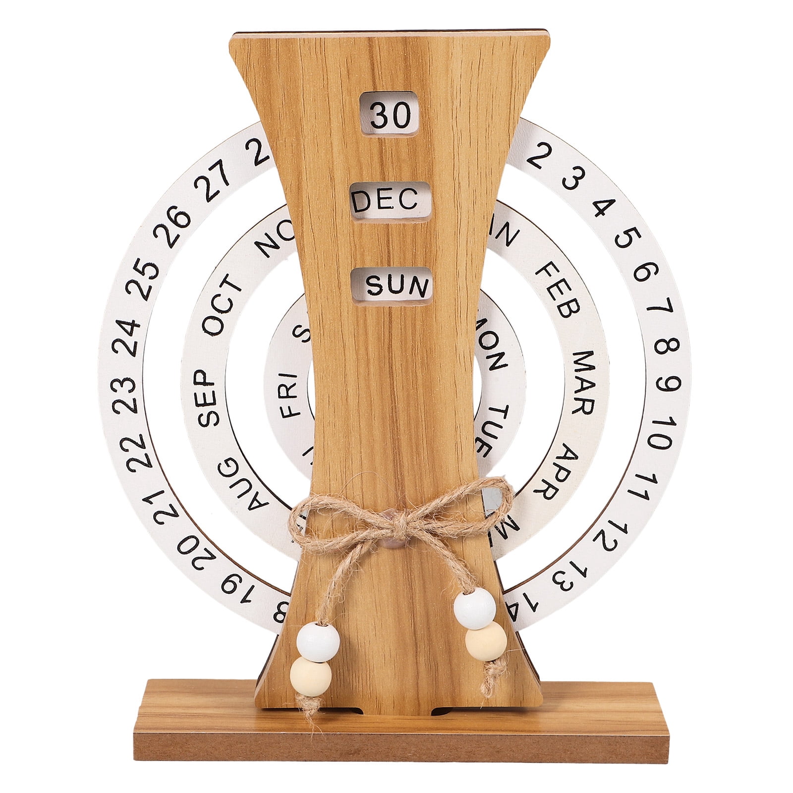 WHAMVOX Wooden Perpetual Calendar Month Week Day Desktop Wall Calendars ...