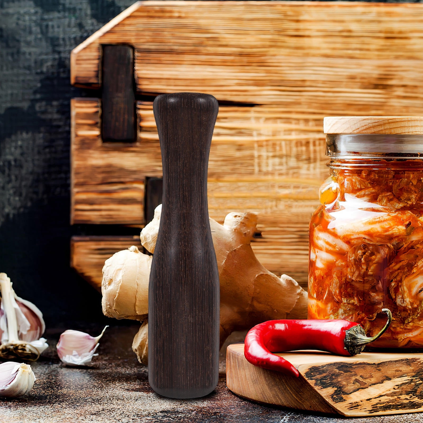 WHAMVOX Wooden Fermentation Tamper for Pickled Vegetables Essential ...