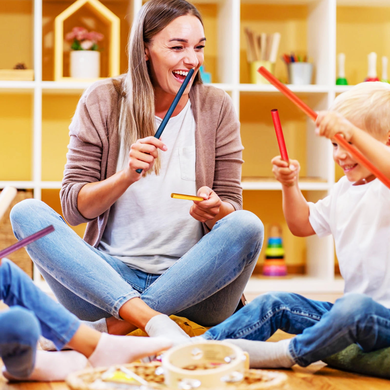 WHAMVOX Wooden Rhythm Sticks for Kids Educational Music Toys with ...