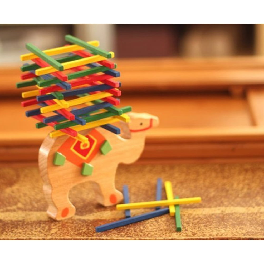 WHAMVOX Wooden Stackable Building Blocks Set Balancing Games Playset ...