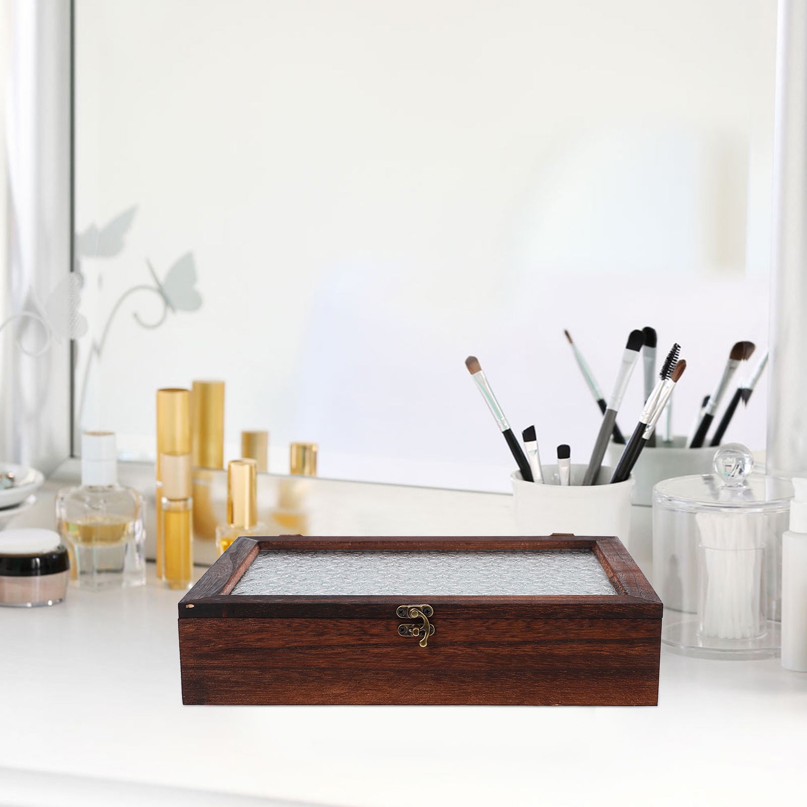 WHAMVOX Wooden Storage Cabinet Collectible Organizers Jewelry Coffee ...