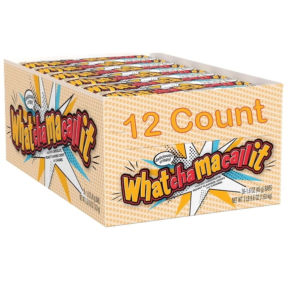 Whatchamacallit Chocolate Caramel Crisps Candy Bars, 1.6 oz, 12 Count ...