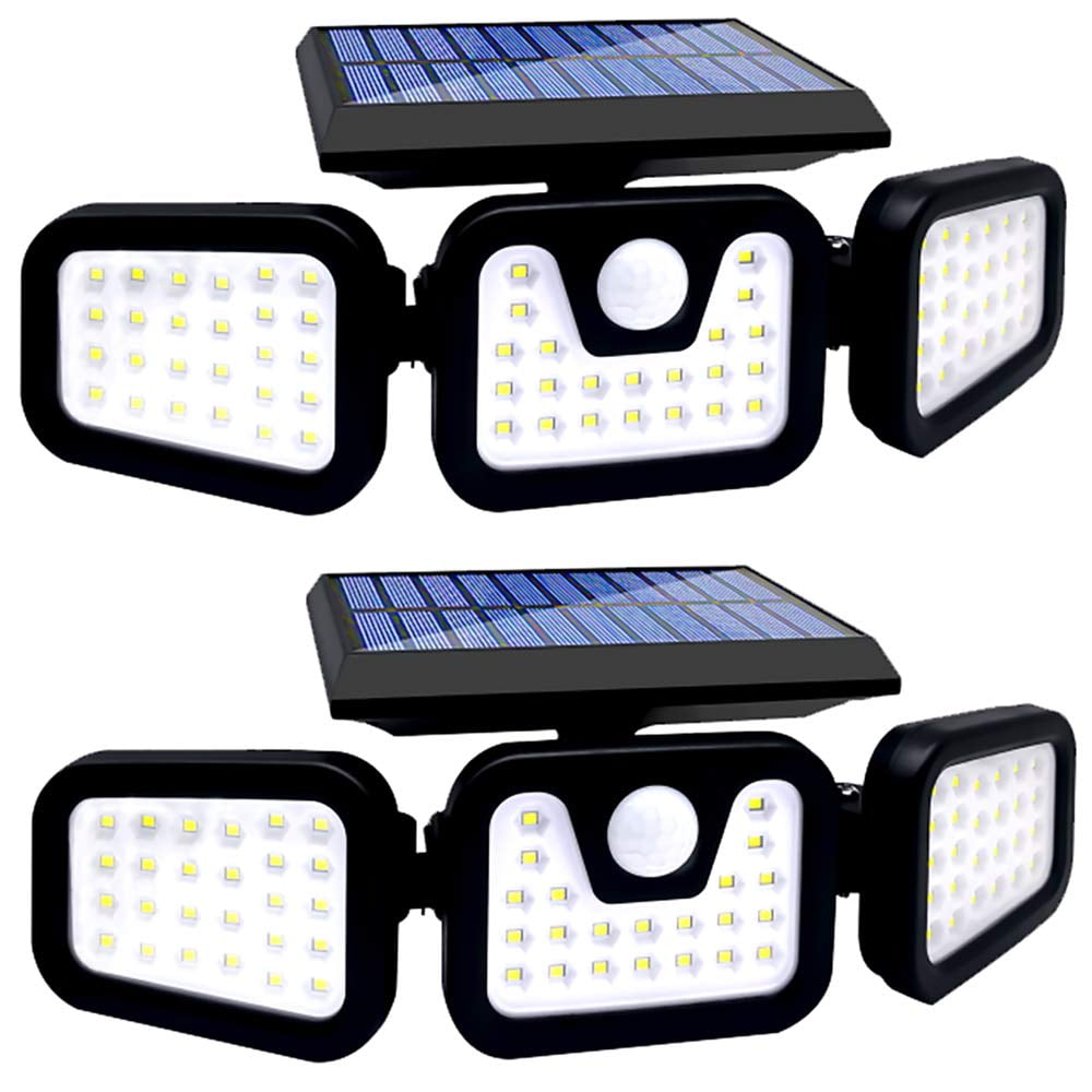 Pucachi 2500LM Solar Outdoor Light, 3 Head Motion Sensor, IP65 ...