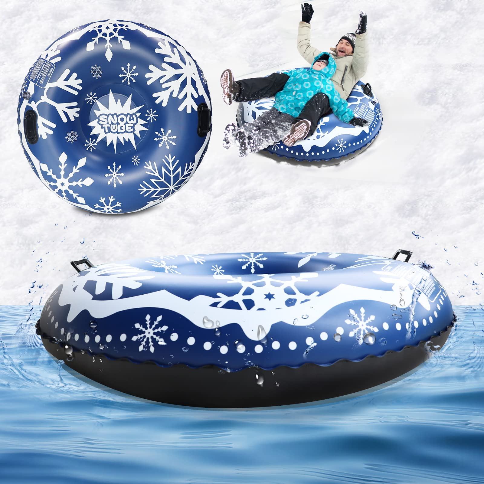 WHATOOK 47-inch 1-Pack Inflatable Sled for Kids and Adults, Thick and ...