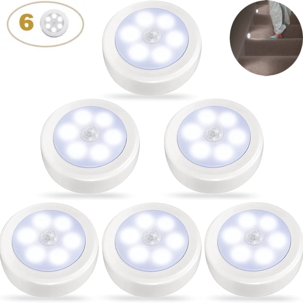 WHATOOK Cordless Motion Sensor LED Closet Light 6 LEDs Auto On Off ...