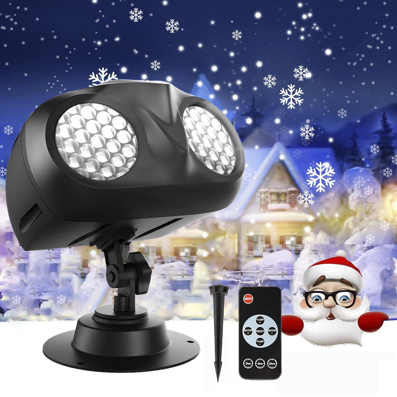 WHATOOK Christmas Snowflake Projector Lights, LED Snowfall Projector ...