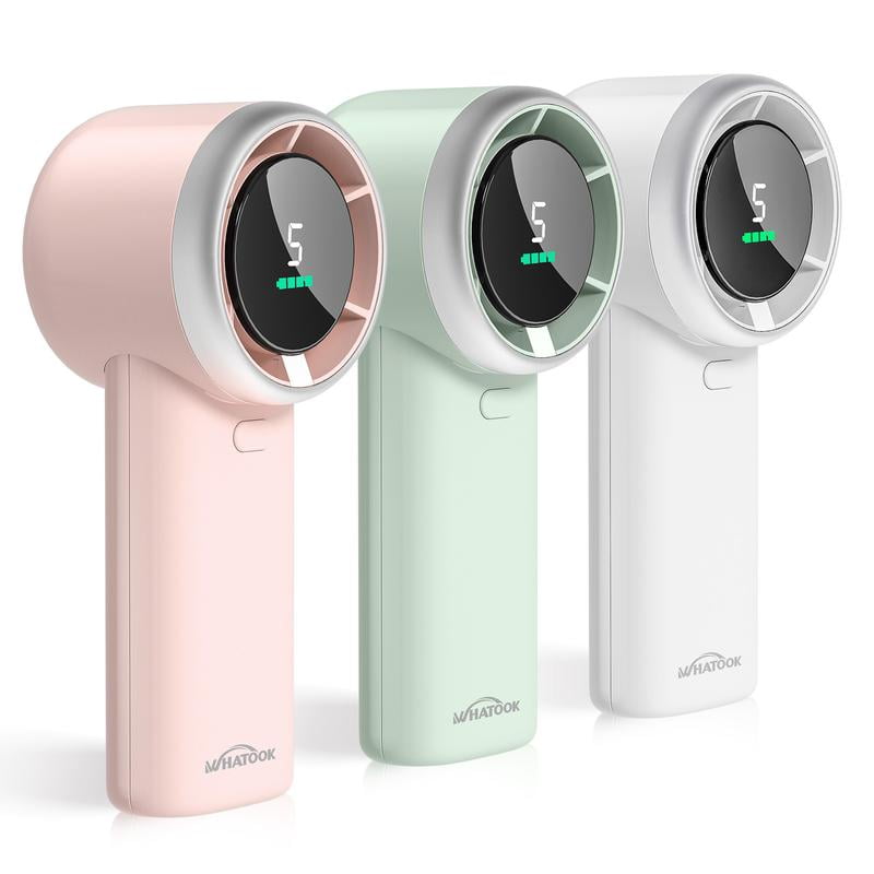 WHATOOK Handheld Turbo Fan ,5 Powerful Adjustable Speed 3800mAh battery ...