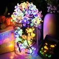 WHATOOK Solar Flower String Lights, 39ft 100LED Outdoor Waterproof ...