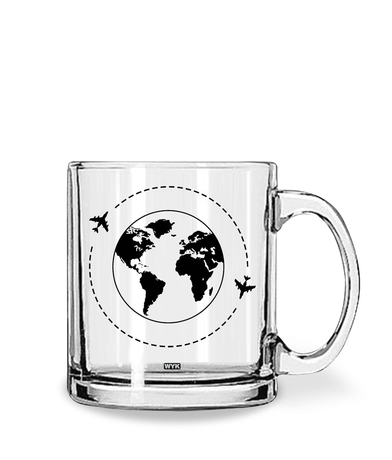 WHATS YOUR KICK Travel Inspiration Printed Clear Glass Coffee Mug Tour ...