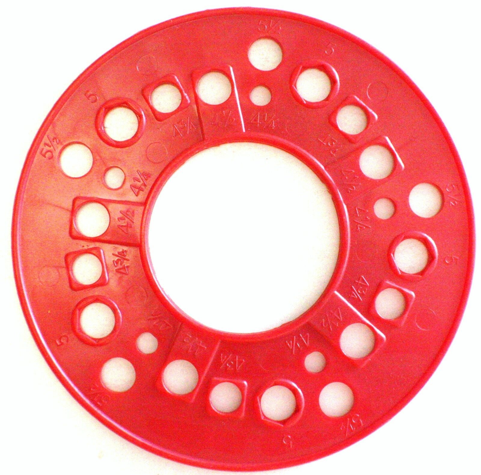 WHEEL BOLT PATTERN TEMPLATE TOOL MEASURE GUIDE CHOICE AMERICAN IMPORT 4 ...